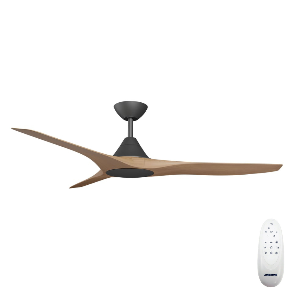 Cloudfan SMART DC 48" Ceiling Fan by Calibo. Black / Dark Timber Style ...