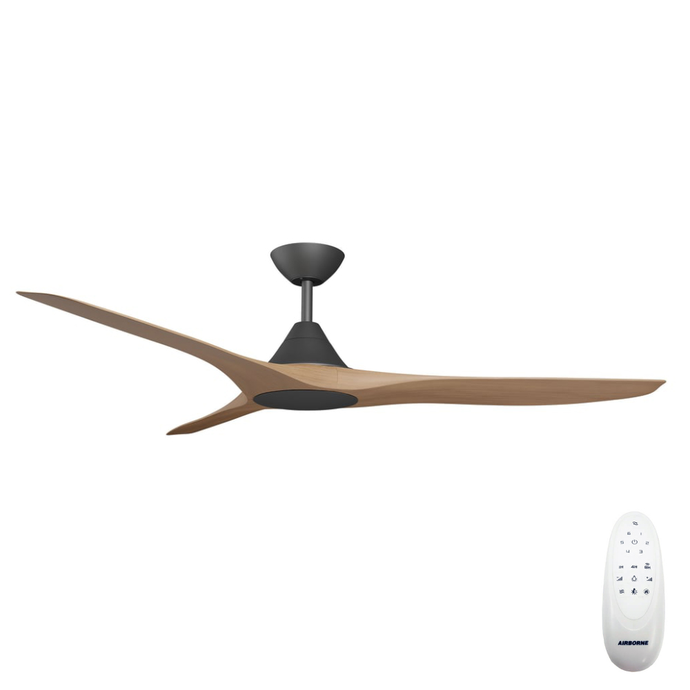 Cloudfan SMART DC 60" Ceiling Fan by Calibo. Black/Dark Timber Style ...