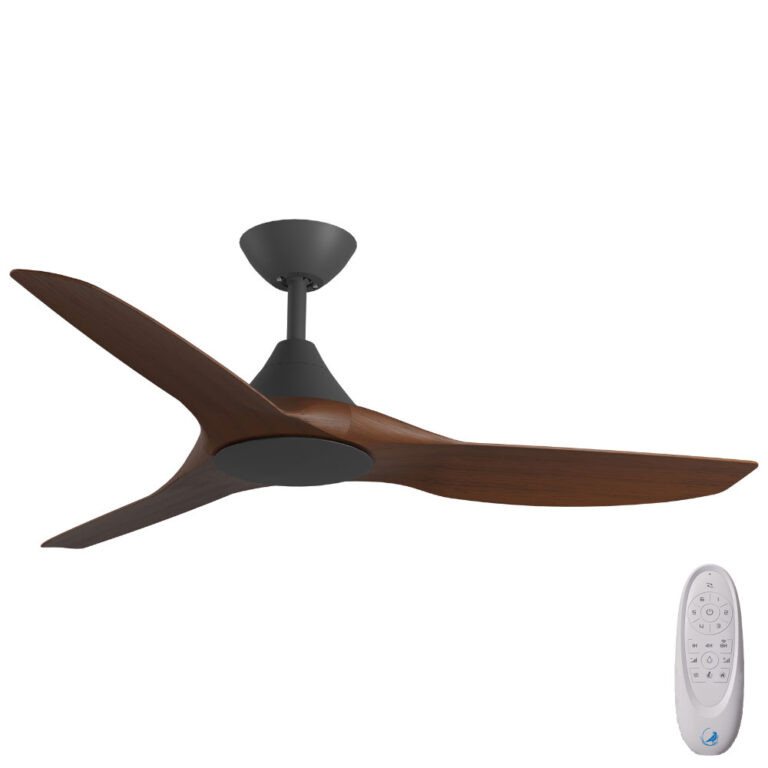 CloudFan SMART DC Ceiling Fan by Calibo. Black with Koa 48" | Ceiling ...