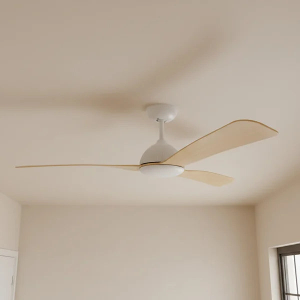 Groove Ceiling Fan by Claro. White / Light Timber Style ABS blades 52 ...