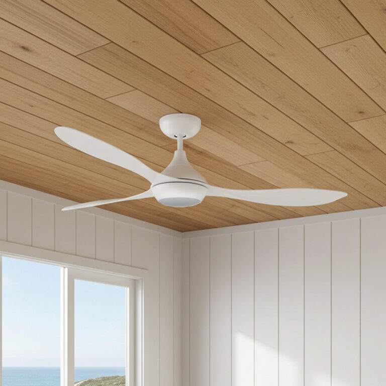 Flight Ceiling Fan by Claro Essentials with LED light. White 52 inch ...