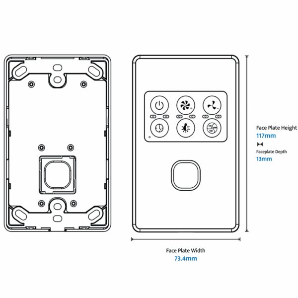 CloudFan DC Fan Wall Control by Calibo with Isolation Switch | Ceiling ...