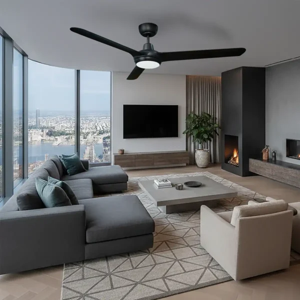 Spyda Ceiling Fan by Ventair with LED light. Black 56 inch | Ceiling ...